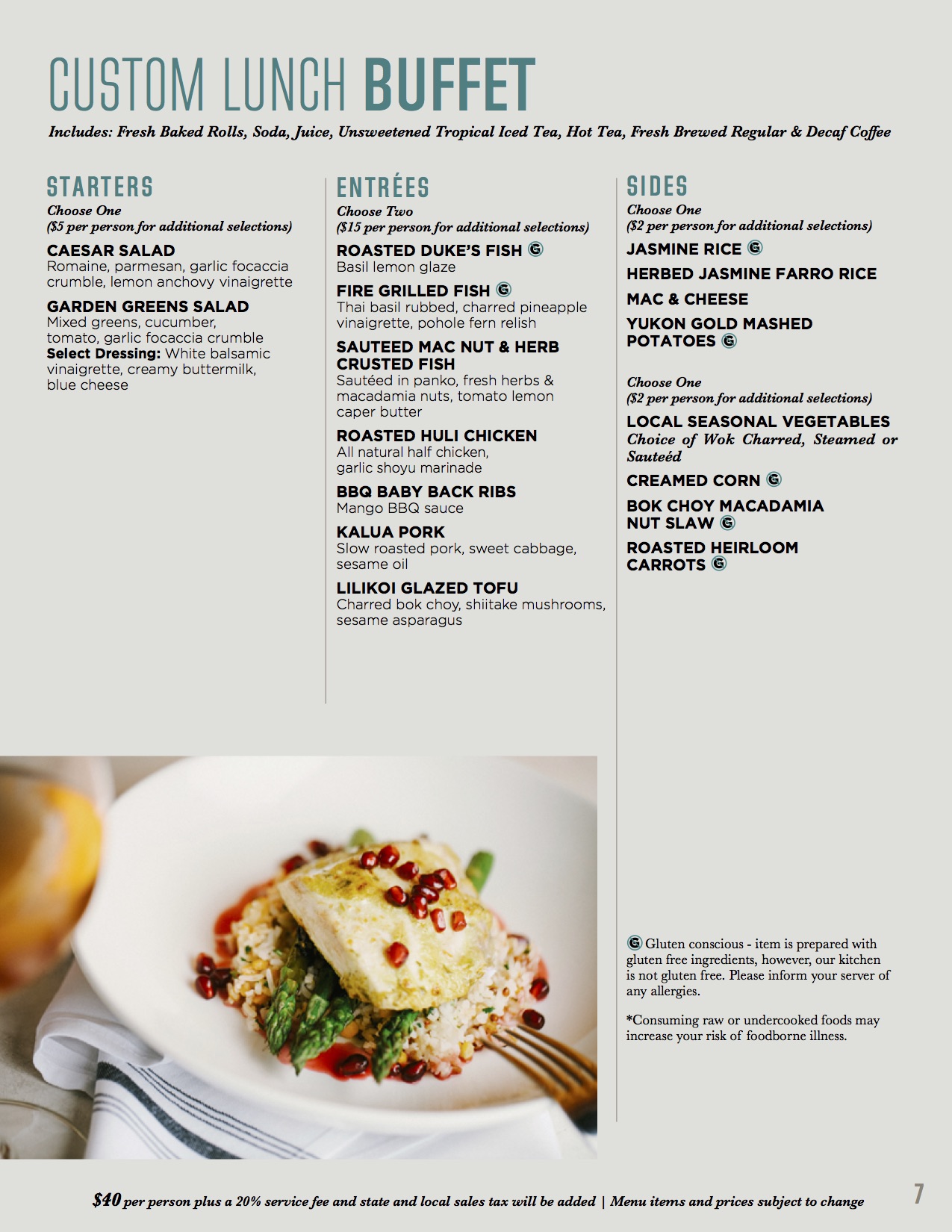 Event Menus Duke s Restaurants